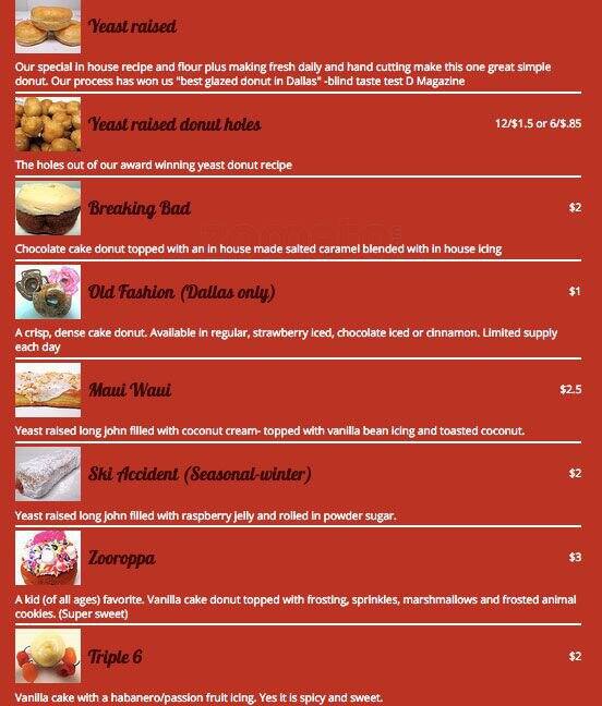 Hypnotic Donuts Menu, Menu for Hypnotic Donuts, Denton, Denton ...