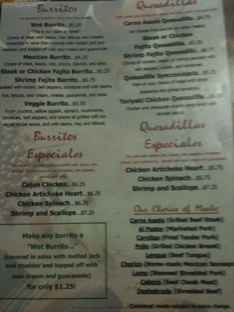 Menu at El Rio Verde Restaurant, Tulsa, 38 N Trenton Ave