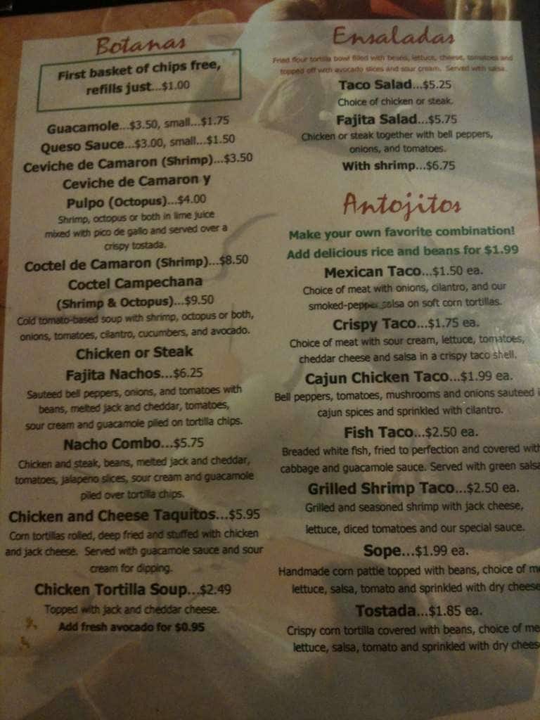 Menu at El Rio Verde Restaurant, Tulsa, 38 N Trenton Ave
