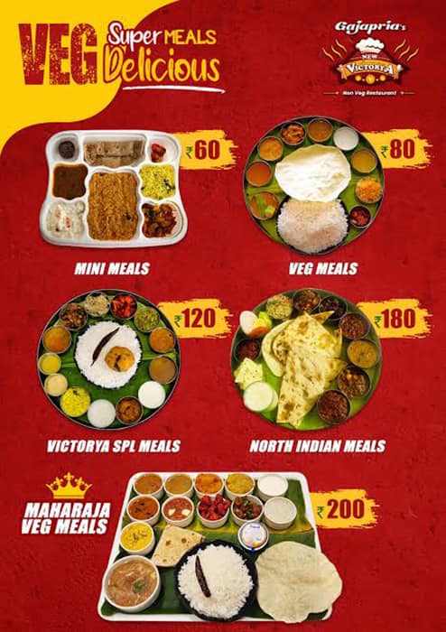 Menu of Gajapriya`s New Victorya Non Veg Restaurant, Cantonment, Trichy