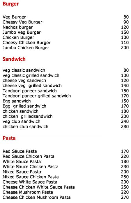 Menu of Paratha King, Charmwood Village, Faridabad
