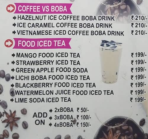 Menu of Dreams Bobaland, Jodhpur Park, Kolkata