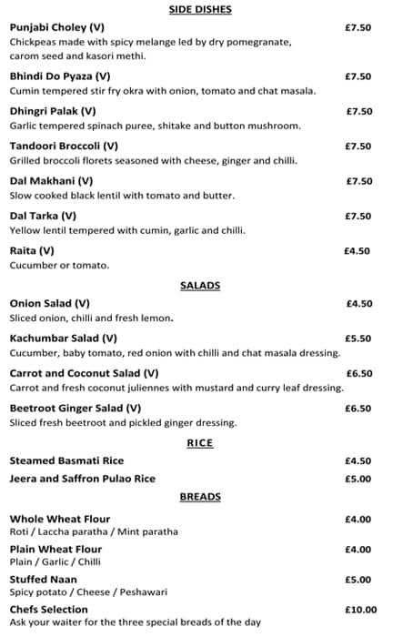 Menu at Mint Leaf Restaurant & Bar, London, 1B Suffolk Pl