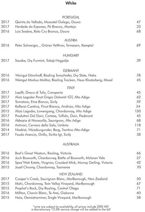 Menu at Duck & Waffle pub & bar, London, 110 Bishopsgate