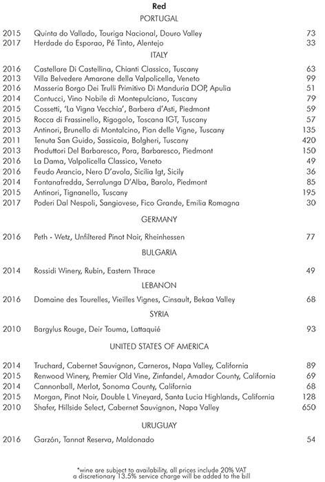 Menu at Duck & Waffle pub & bar, London, 110 Bishopsgate