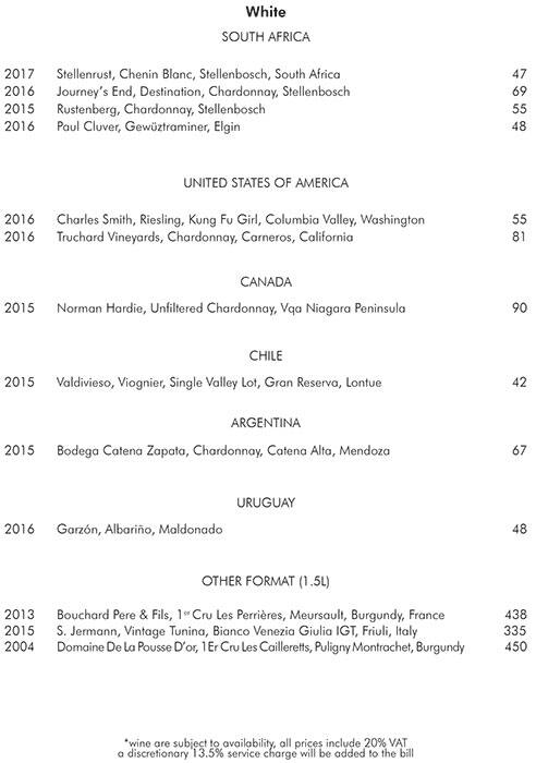 Menu at Duck & Waffle pub & bar, London, 110 Bishopsgate