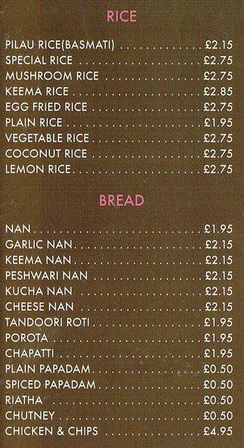 Menu at Spice Station restaurant, London, 140 Station Rd