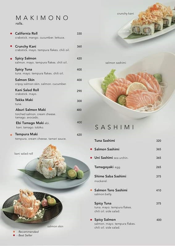 Menu at Kenji Tei, Alabang restaurant, Muntinlupa, Ground Floor
