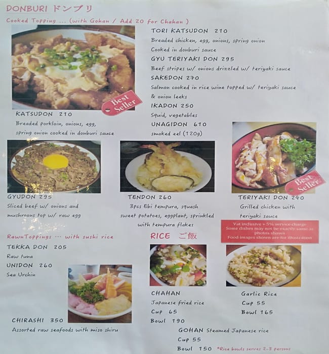 Carta del restaurante Ariake Japanese Cuisine - Tomas Morato, Ciudad Quezon