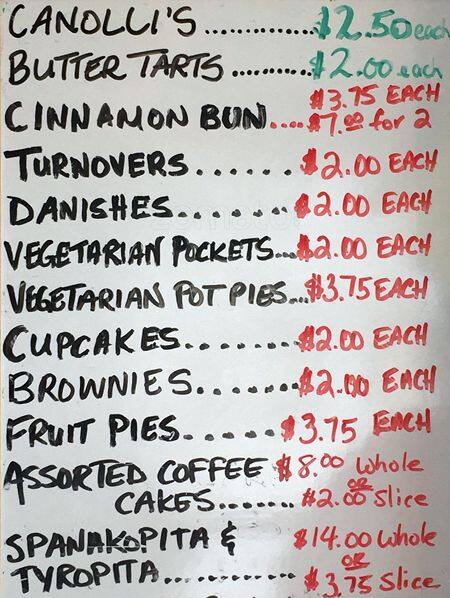 Carta de Sweet Trolley Bakery, Toronto