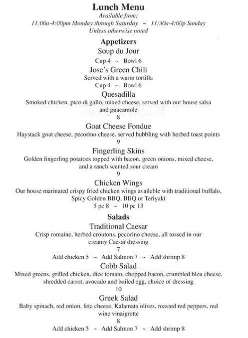 Menu at Heritage Eagle Bend Golf Club, Aurora