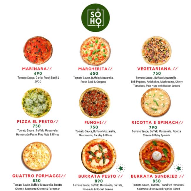 Menu at Soho Pizzeria, New Delhi, 34