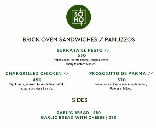 Menu at Soho Pizzeria, New Delhi, 34