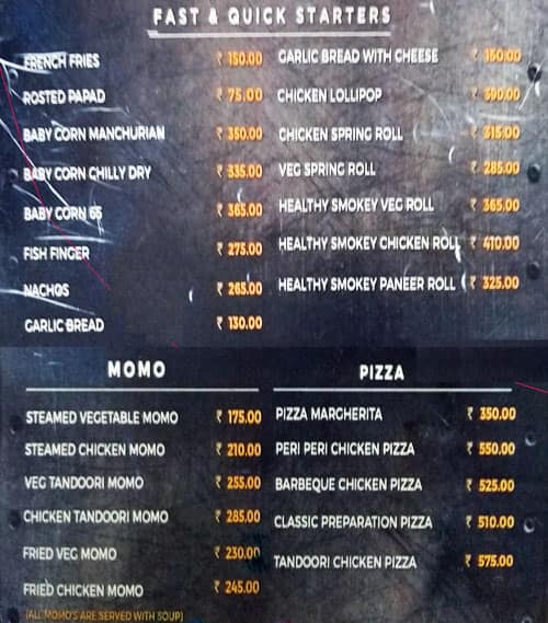 Menu of Dunkin Oza, Six Mile, Guwahati