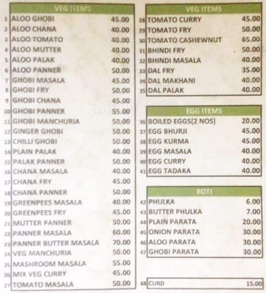Deepak Punjabi Dhaba Menu, Menu for Deepak Punjabi Dhaba, Marripalem ...