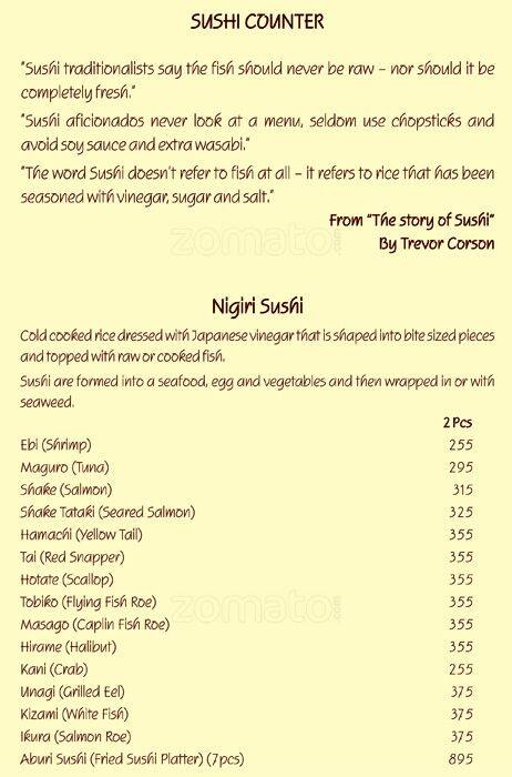 Menu at b-bar, New Delhi
