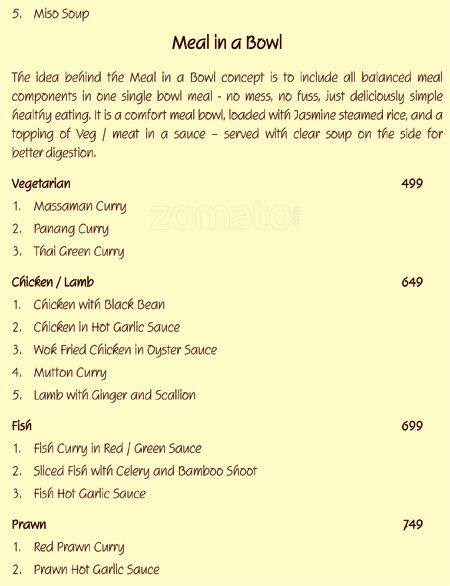 Menu at b-bar, New Delhi