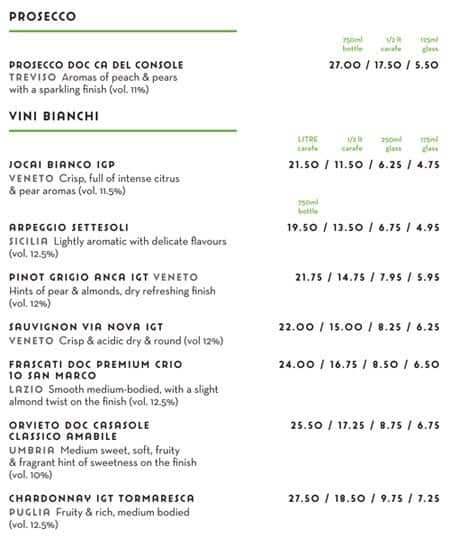 Menu at Spaghetti House pub & bar, London, 24 Cranbourn St