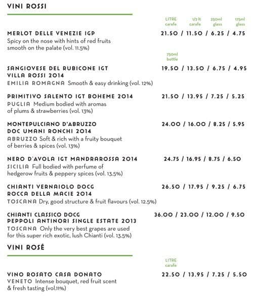 Menu at Spaghetti House pub & bar, London, 24 Cranbourn St