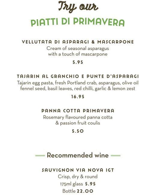 Menu at Spaghetti House pub & bar, London, 24 Cranbourn St