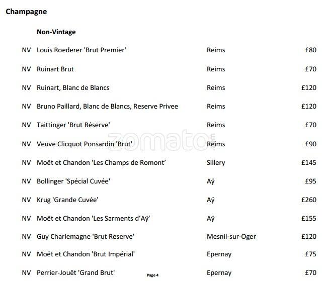 Menu at The Lanesborough Grill pub & bar, London, Hyde Park Corner ...