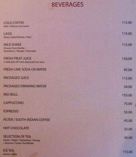 Menu at Orchid Coffee Shop @ Katriya Hotel, Hyderabad