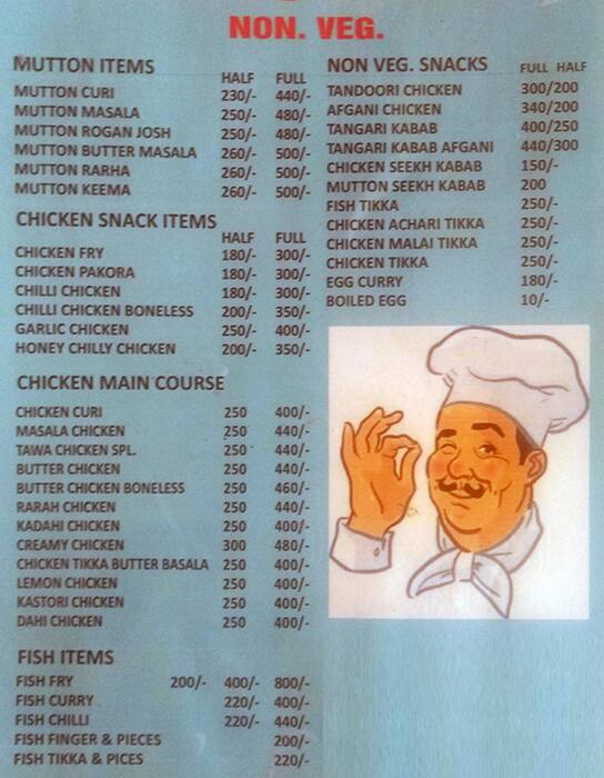 Menu at Hotel Simran, Panchkula, MR7V+WFH