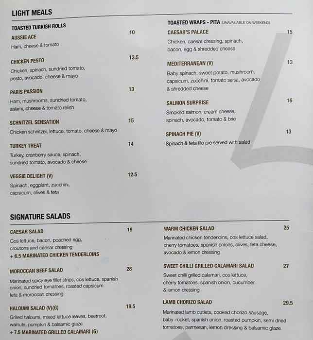 Menu at 57 Cafe Bar Restaurant, Mount Waverley, Pinewood Shopping Centre 57