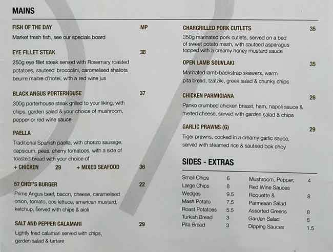 Menu at 57 Cafe Bar Restaurant, Mount Waverley, Pinewood Shopping Centre 57