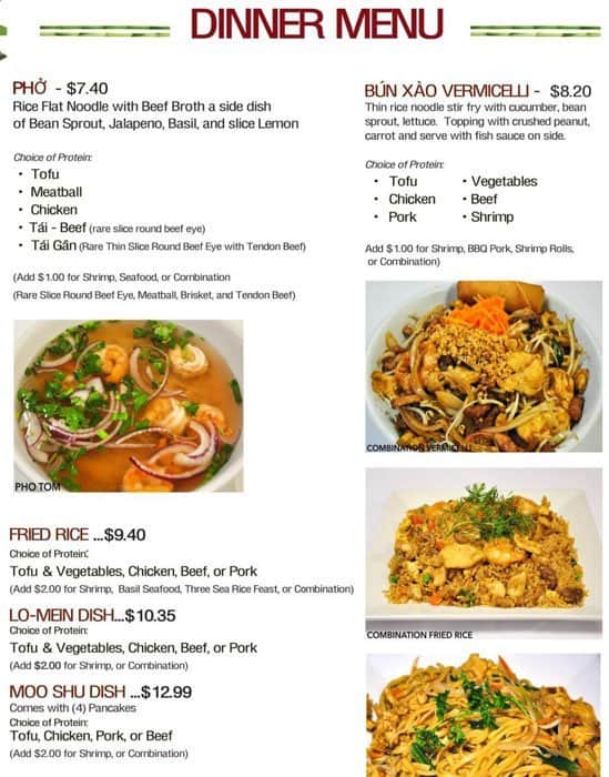 Menu at Hao Hao Restaurant, Austin