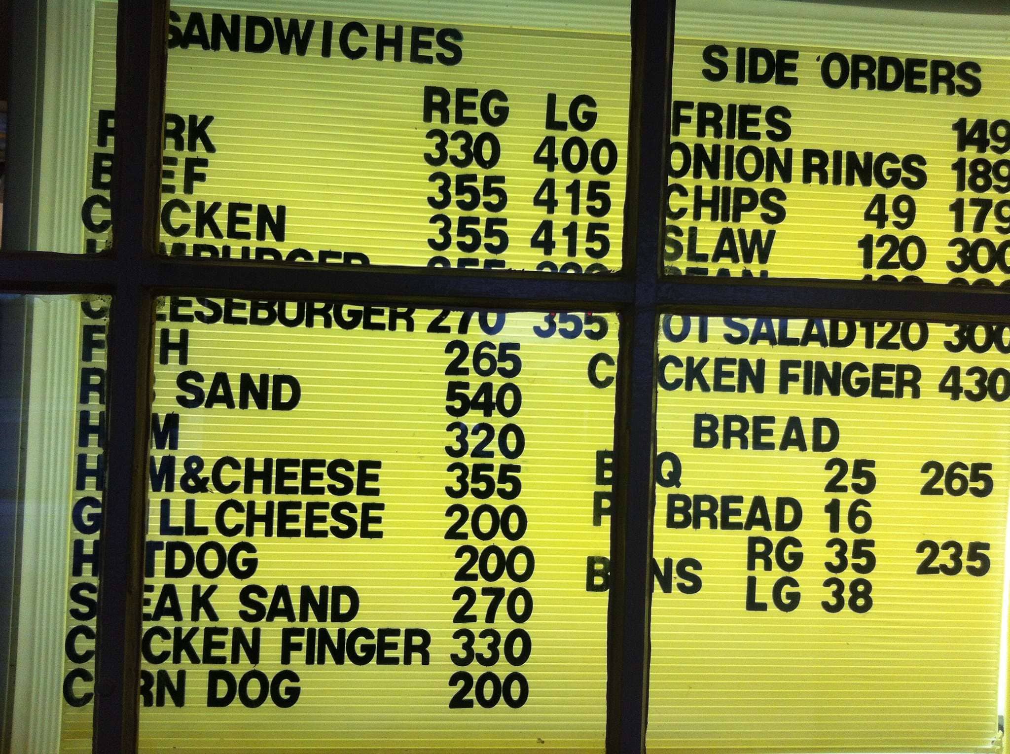 Menu at Hicks Barbeque, Northport, US-43