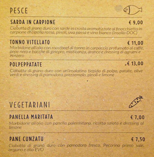 Menu at Slow Sud restaurant, Milan, Via delle Asole