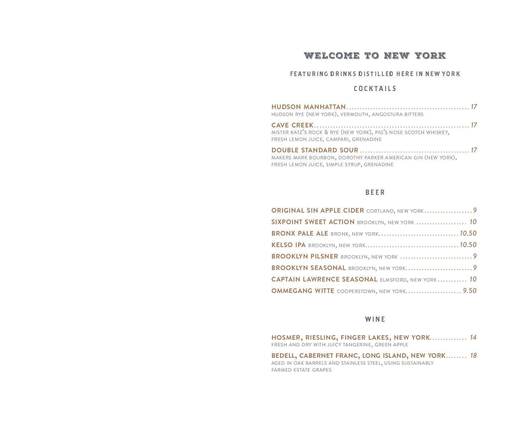 Menu at Foundry Kitchen pub & bar, West New York, 270 West 43rd St