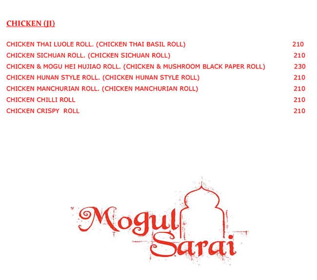 Menu at Mogul Sarai, Mumbai, Ground Floor