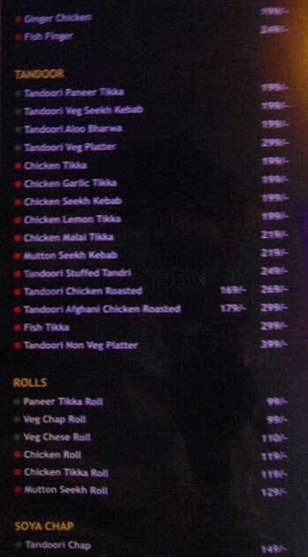 Menu at Arabian Nights, Faridabad, Sector 15
