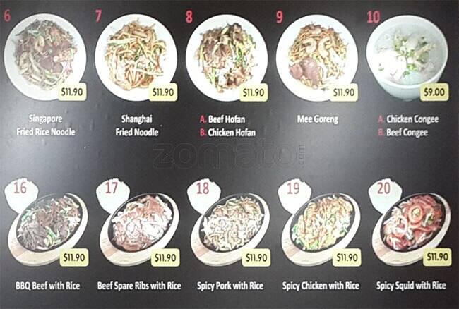 Menu at Orient Express cafe, Auckland