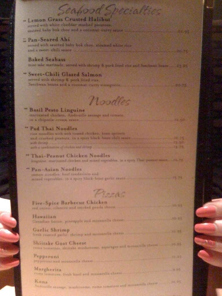 Kona Grill Menu And Prices at Frank Hudson blog