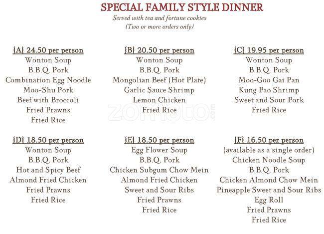 Menu at Cathay Inn restaurant, Spokane