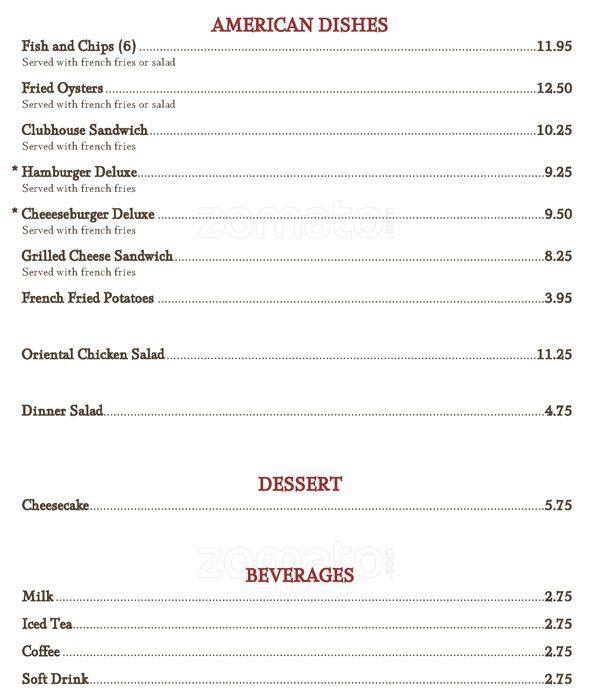 Menu at Cathay Inn restaurant, Spokane