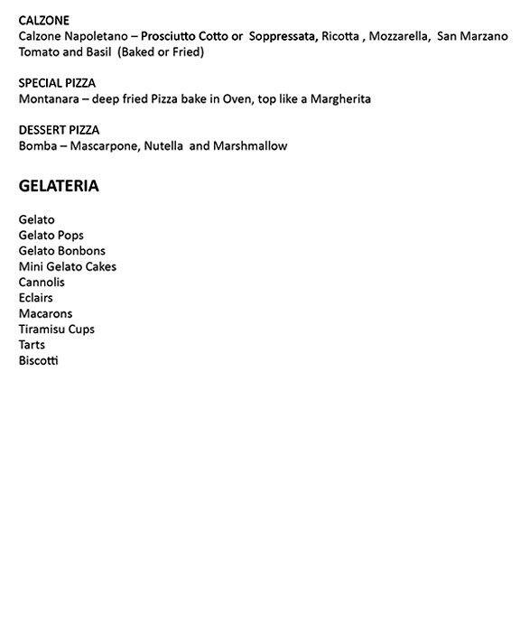 Menu at Pangea pizzeria, Evansville