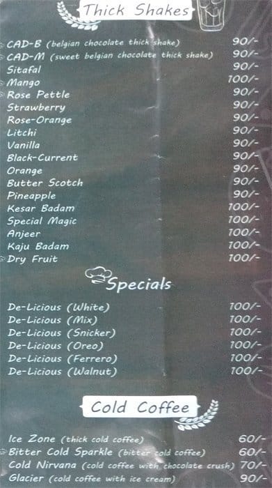 Menu at Cafe Choco De - Licious, Navi Mumbai