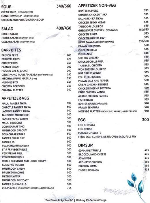 Menu of Boho Bar & Kitchen, Goregaon West, Mumbai