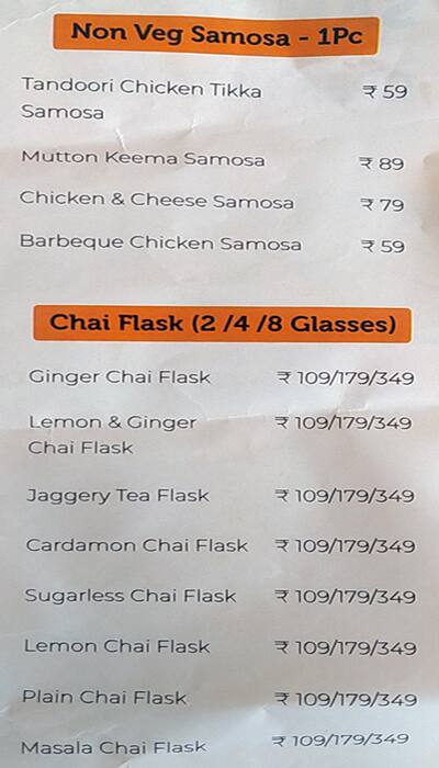 Menu at Samosa Party, Gurugram, Plot no 8