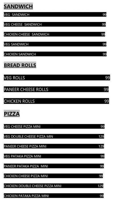 Menu of Yes Food Bunker, Kukatpally, Hyderabad