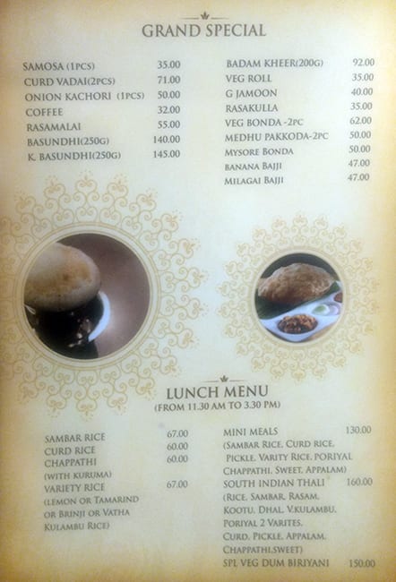 Menu at Amirtham. Grand Sweets And Snacks., Chennai