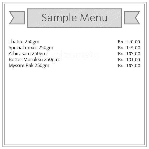 Menu at The Grand Sweets & Snacks, Chennai, 1, 11, 11th Main Rd