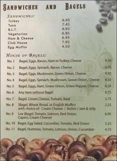 Menu at Plantation Coffee Roastery cafe, San Carlos, 668 Laurel St