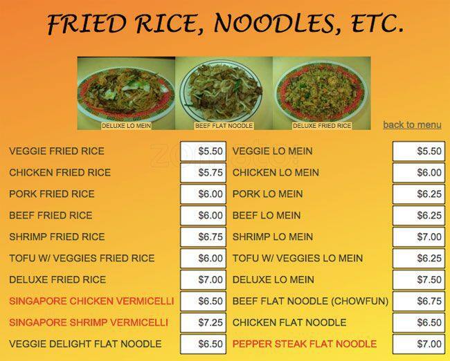 Menu at Hoa Hoa Restaurant, Austin