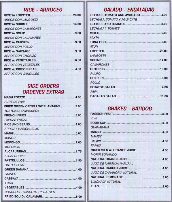 Menu at El Nuevo Cafe Latino, New York City, 3rd Ave