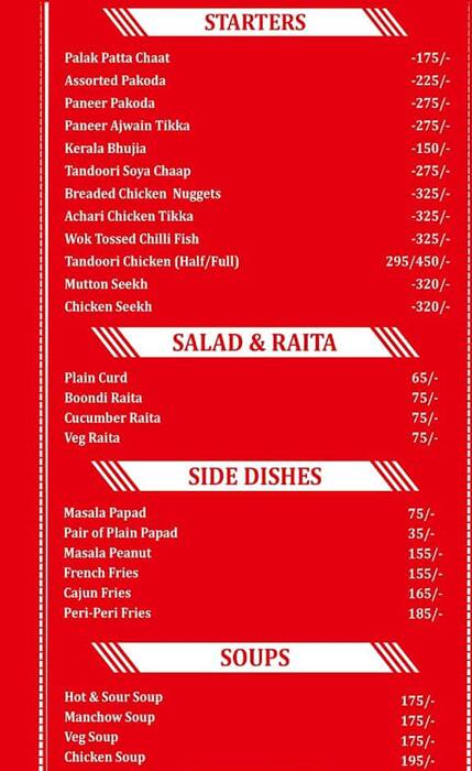 Menu of HayDay Cafe, DLF Phase 1, Gurgaon
